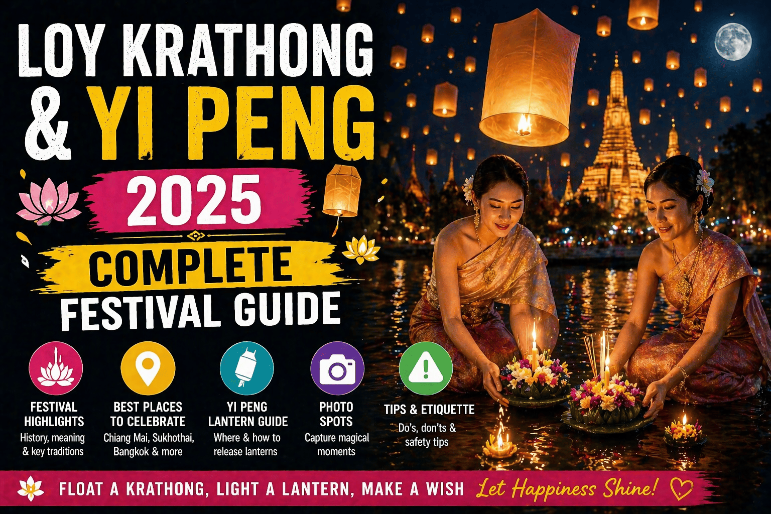 Loy Krathong & Yi Peng 2025: Complete Festival Guide (Dates, Places, Tips)